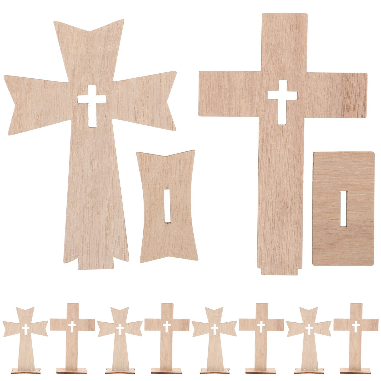 30pcs Unique Cross Shape Wooden Decor Blank Unfinished Cross Wooden ...
