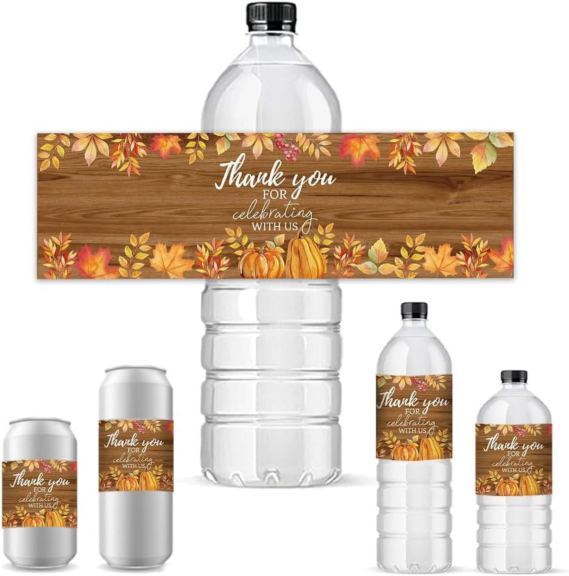 30pcs Water Bottle Labels for Celebrating Fall Leaves Adhesive ...
