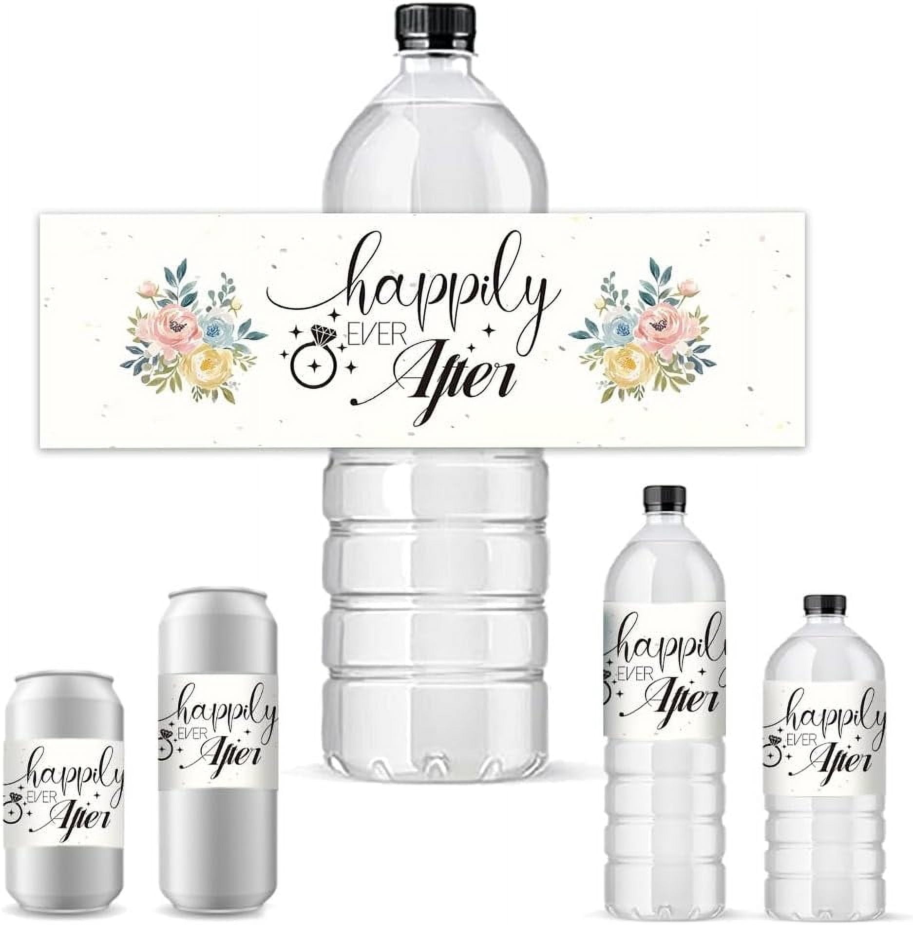 30pcs Water Bottle Labels Happily ever After Bottle Stickers Adhesive ...