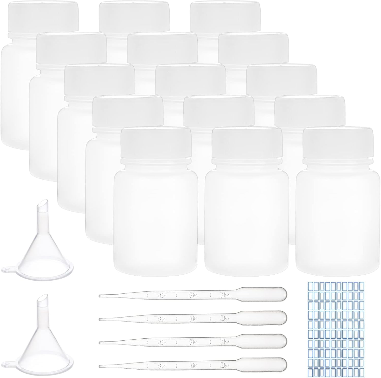 30pcs Wide Mouth Plastic Bottles with Caps 30ml Lab Plastic Sample ...