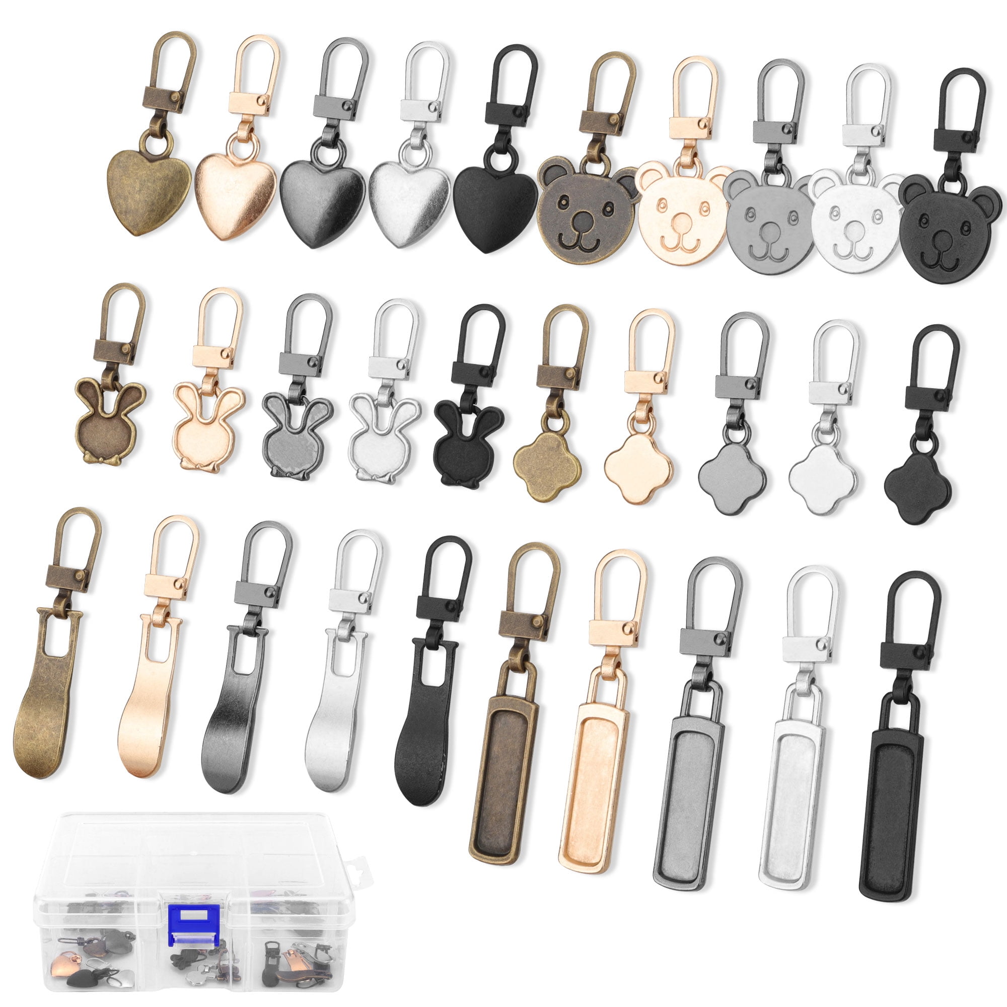 30pcs Zipper Pull Replacements with Box, TSV Detachable Zipper Pull ...