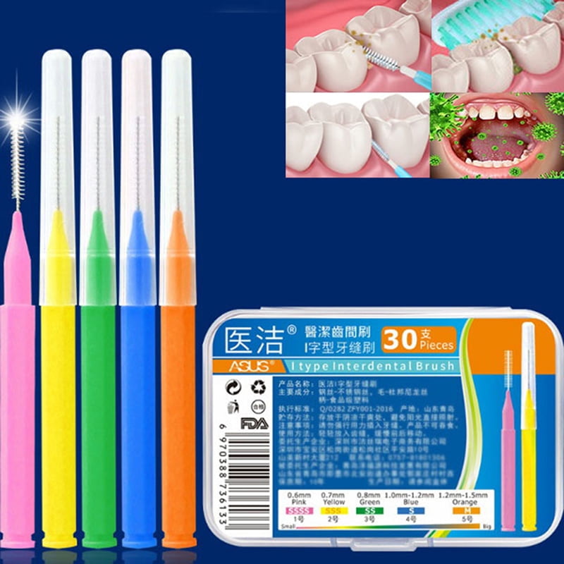 30pcs/lot Interdental Brush Dental Floss Teeth Oral Clean Hygiene ...