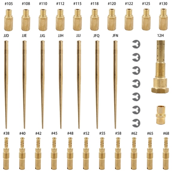 30pcs/lot Motorcycle Carburetor Main Slow Jet Injection Brass Nozzle ...