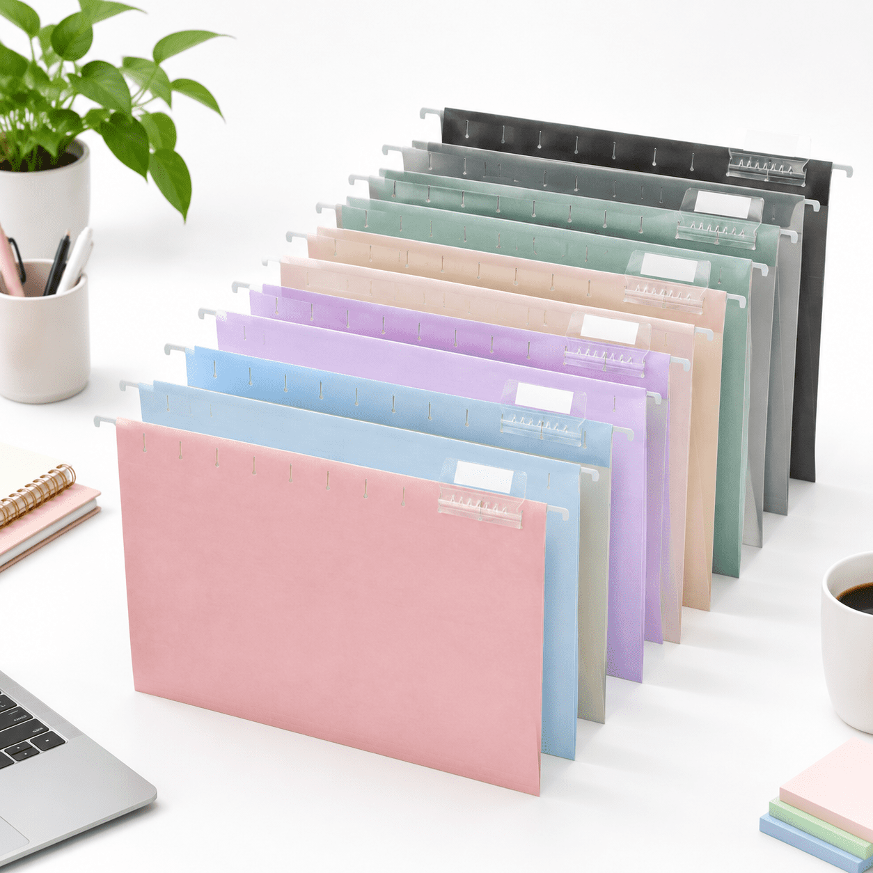 30pcs-pastel Letter Size Hanging File Folders with 1/5-cut Tabs for ...
