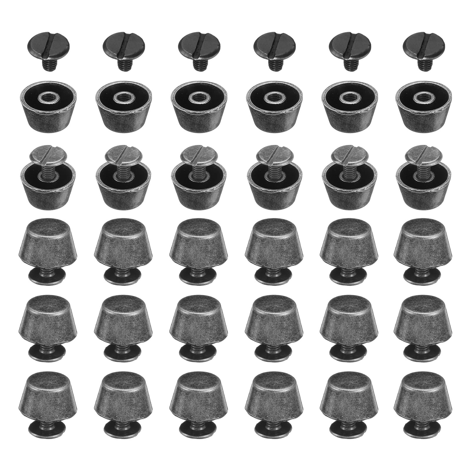 30set Flat Head Stud Spike 12mm Metal Purse Feet Handbag Nail Head Flat ...