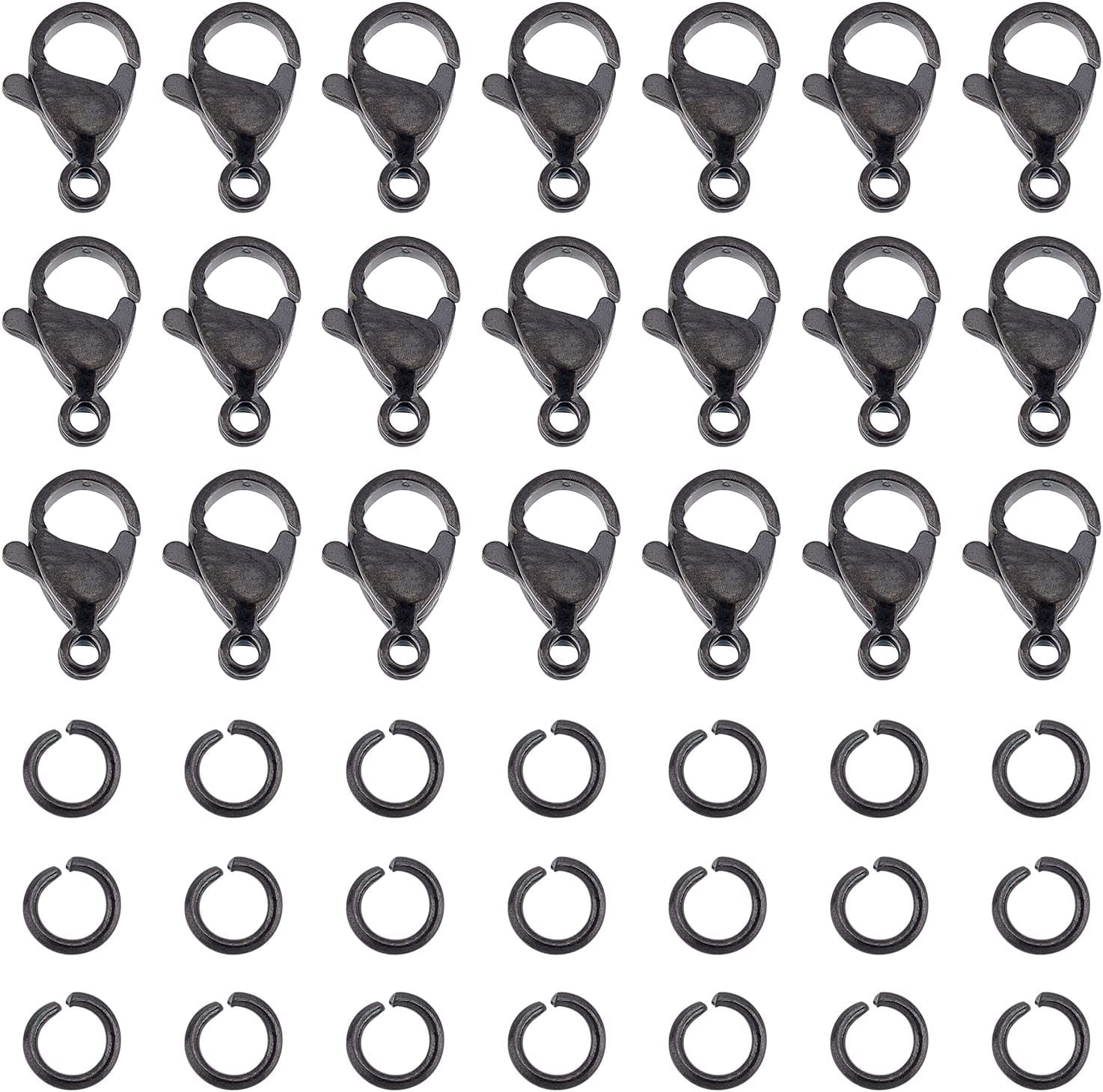30sets Black Color Lobster Hooks Stainless Steel Lobster Claw Clasps ...