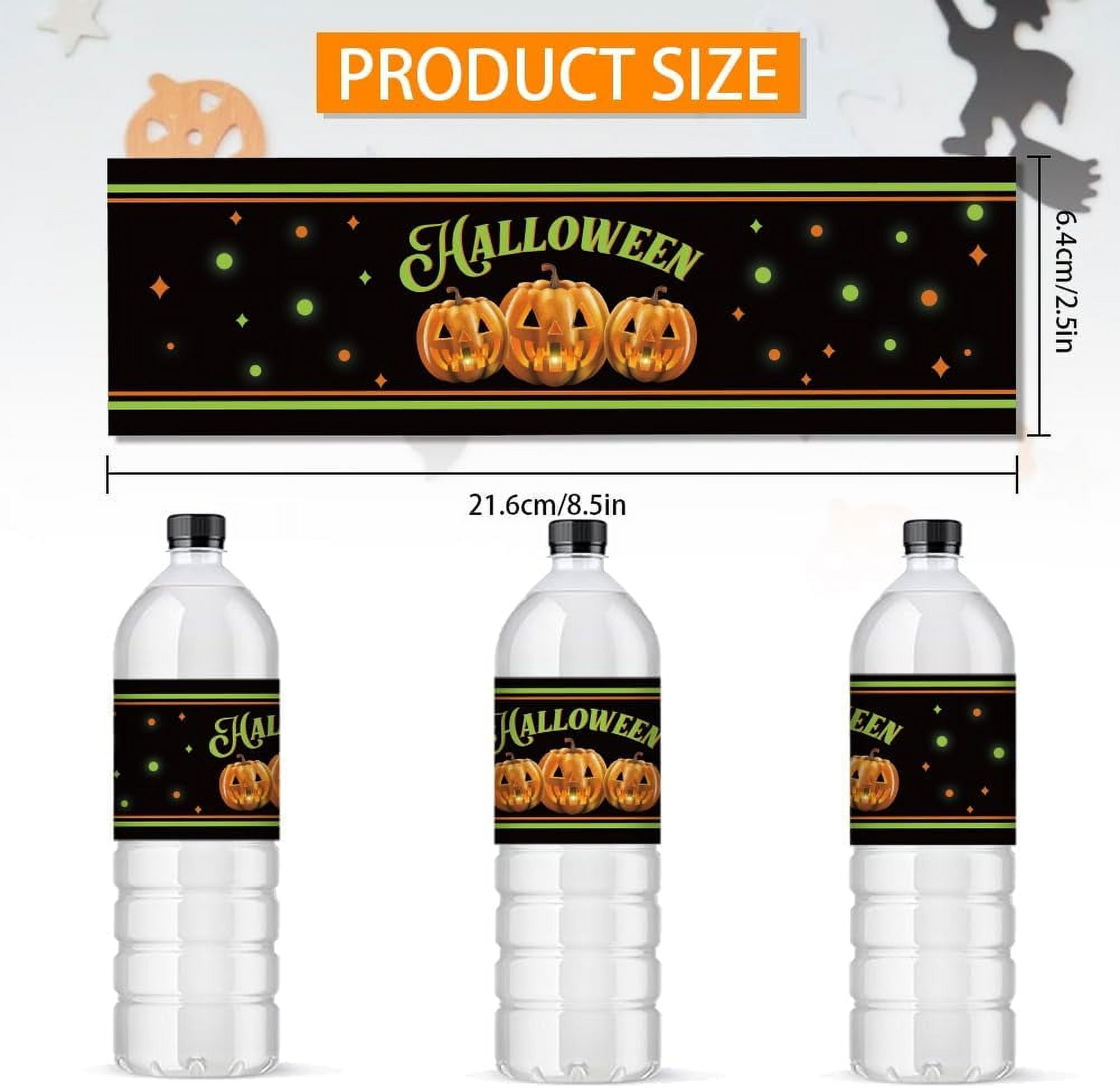 30sheets 30pcs Christmas Water Bottle Labels Pumpkin Waterproof Bottle ...