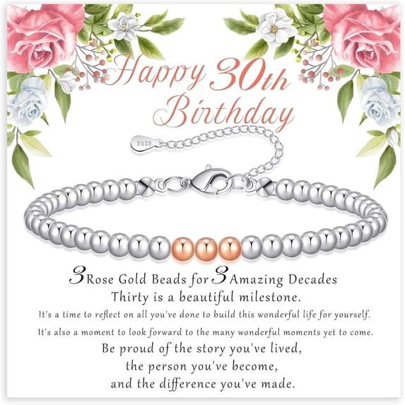 30th 40th 50th 60th 70th Birthday Gifts for Women Bracelet with Cards ...