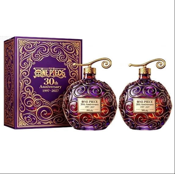 30th Anniversary Purple Fruit Liquor Decanter, Vintage Purple Gold ...
