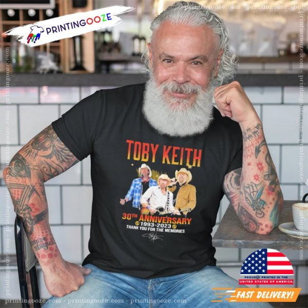 30th Anniversary Toby Keith Thank You For The Memories T-shirt ...