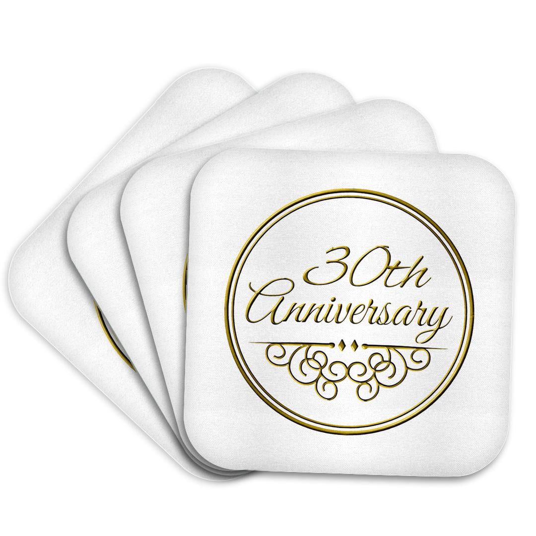 3dRose, Gift For 30th Anniversary - Gold Text For Celebrating Wedding ...