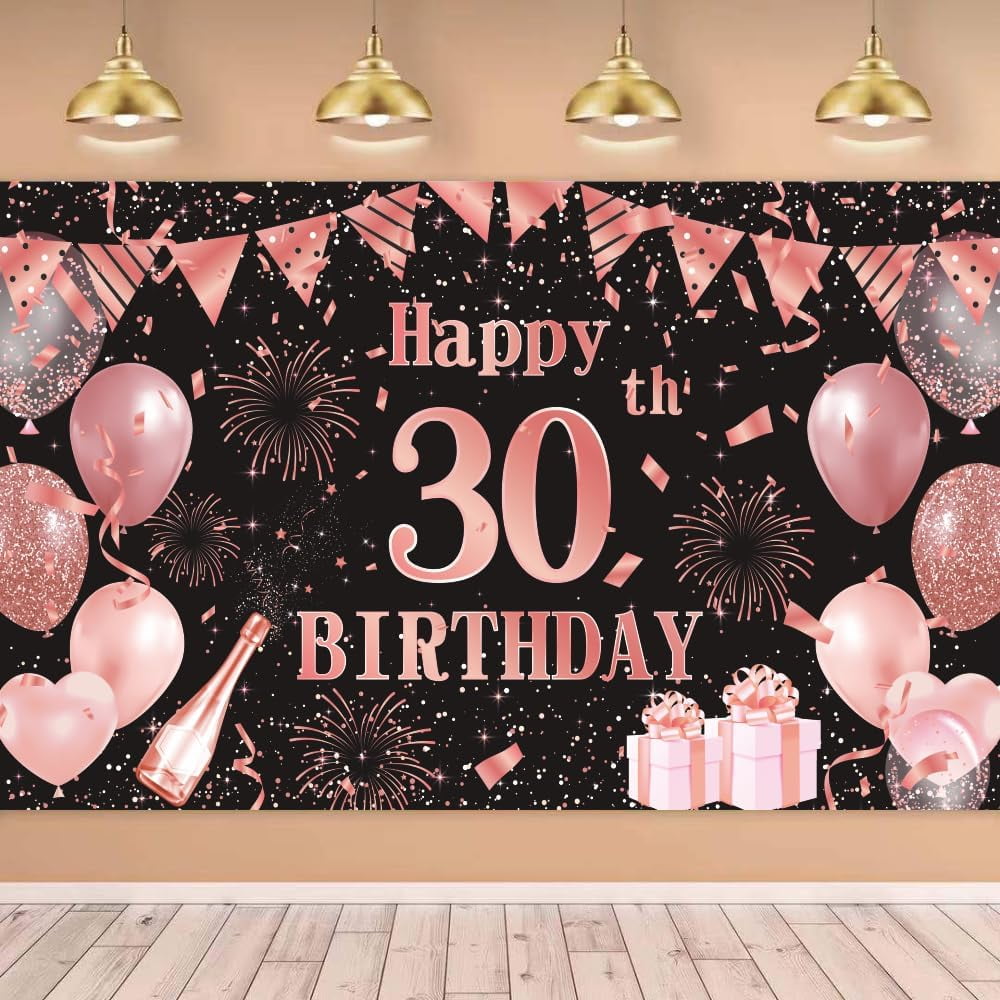 30th Backdrop 30th Birthday Party Decorations 30th Birthday Backdrop ...