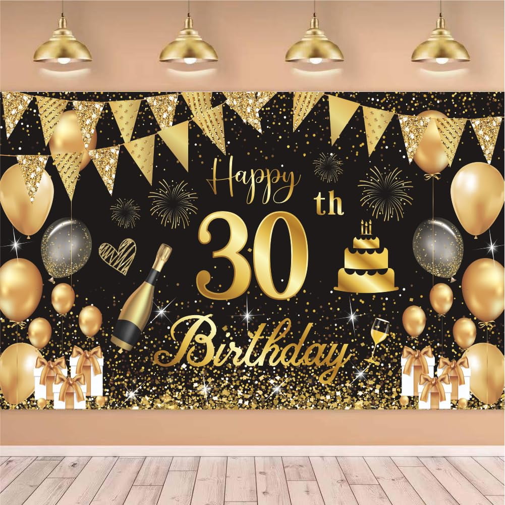 30th Backdrop 30th Birthday Party Decorations 30th Birthday Backdrop ...