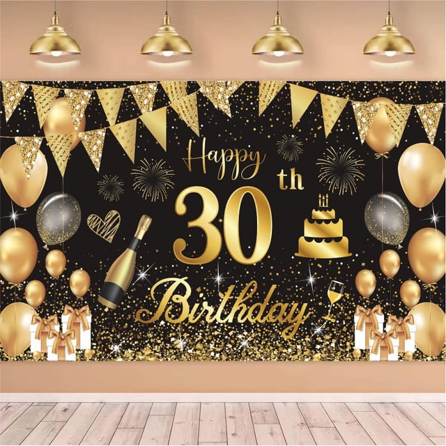 30th Backdrop 30th Birthday Party Decorations 30th Birthday Backdrop ...