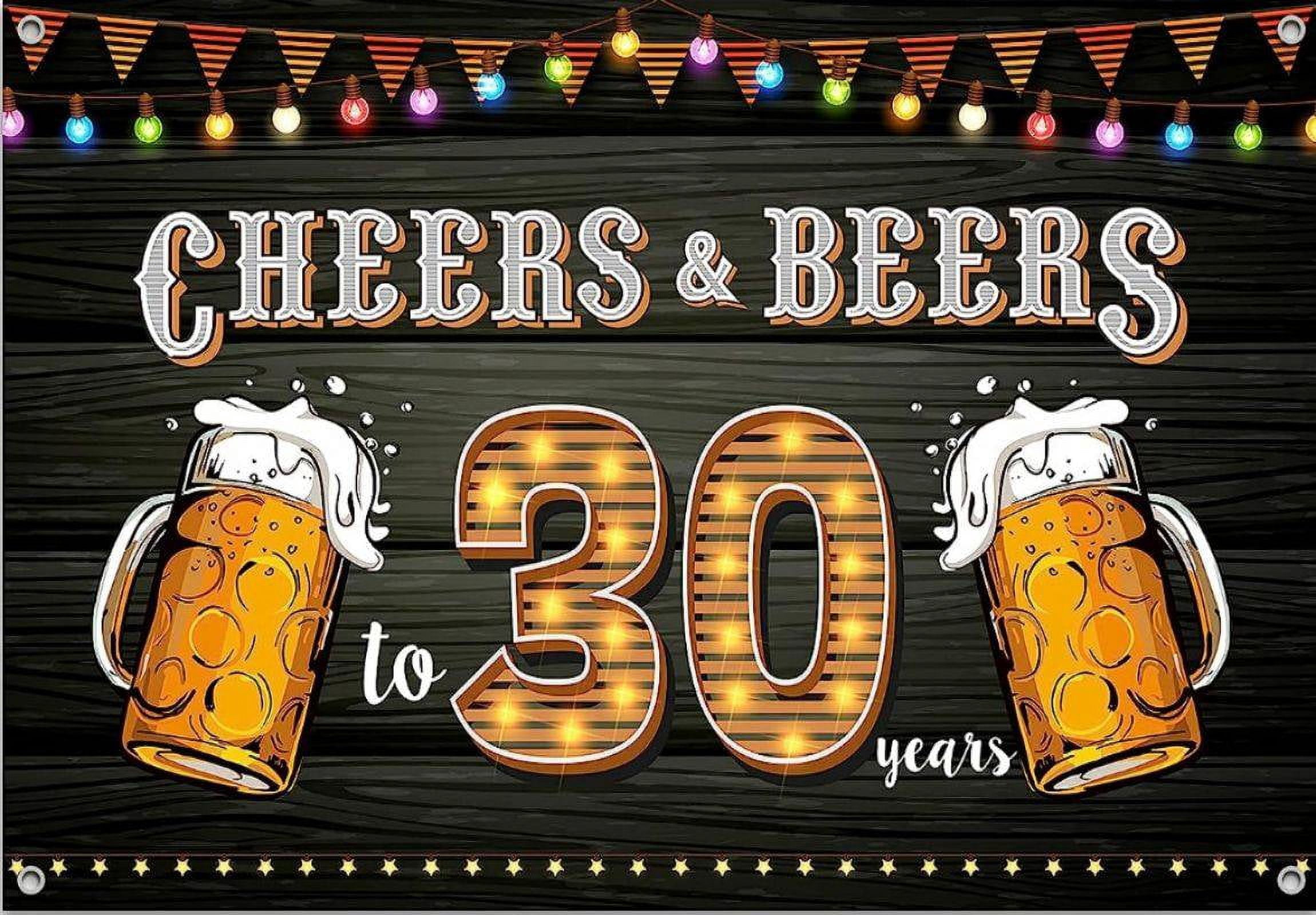 30th Birthday Anniversary Banner Backdrop Cheers and Beers to 30 Years ...