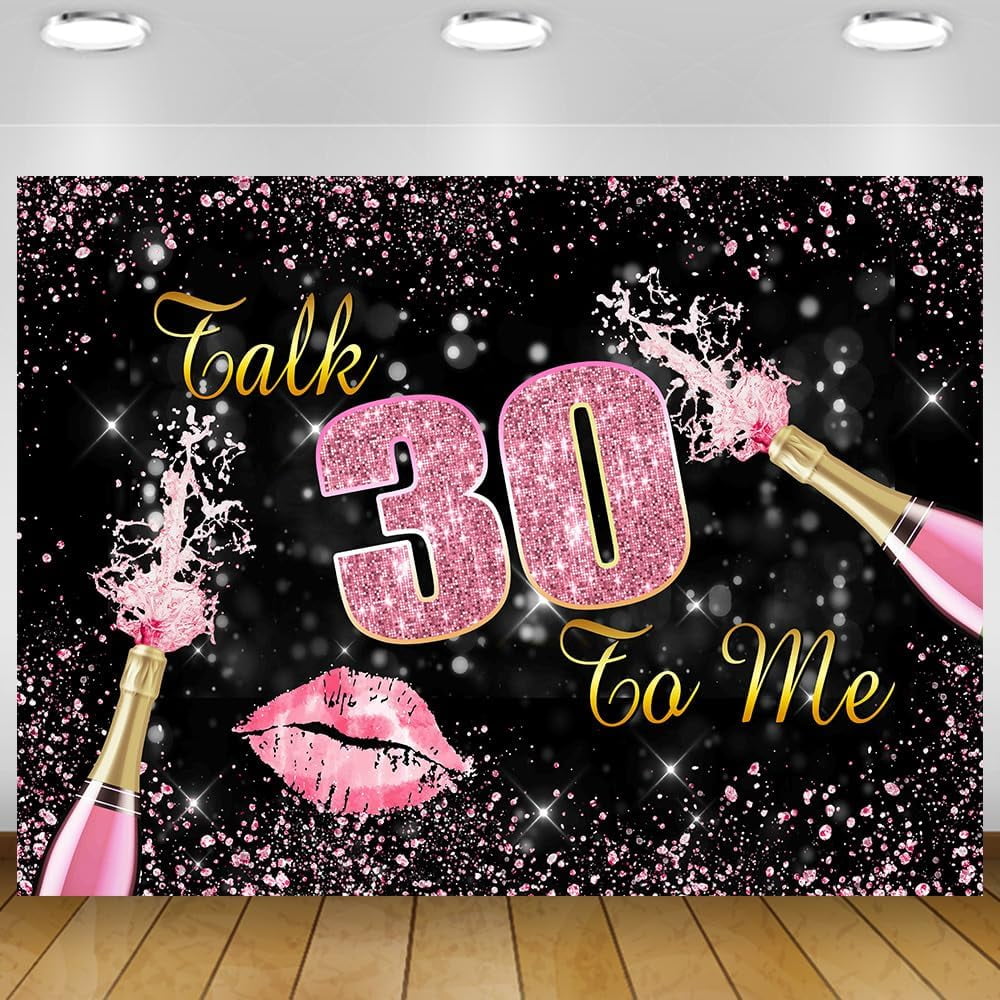 30th Birthday Backdrop Talk Thirty to Me Birthday Backdrop for Women ...