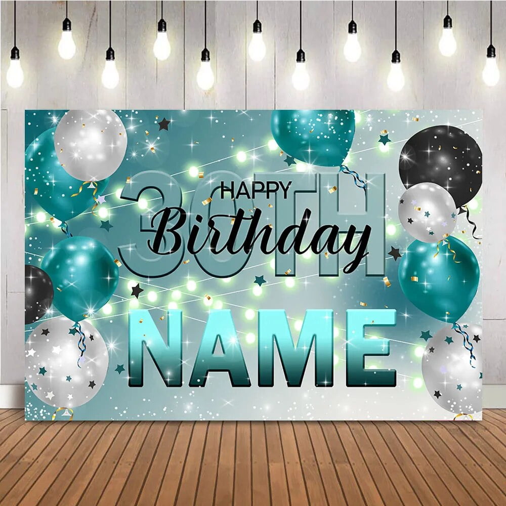 30th Birthday Background Customize Name Personalize Backdrop Adult ...