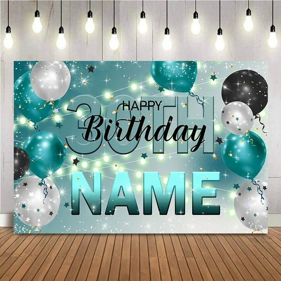 30th Birthday Background Customize Name Personalize Backdrop Adult ...