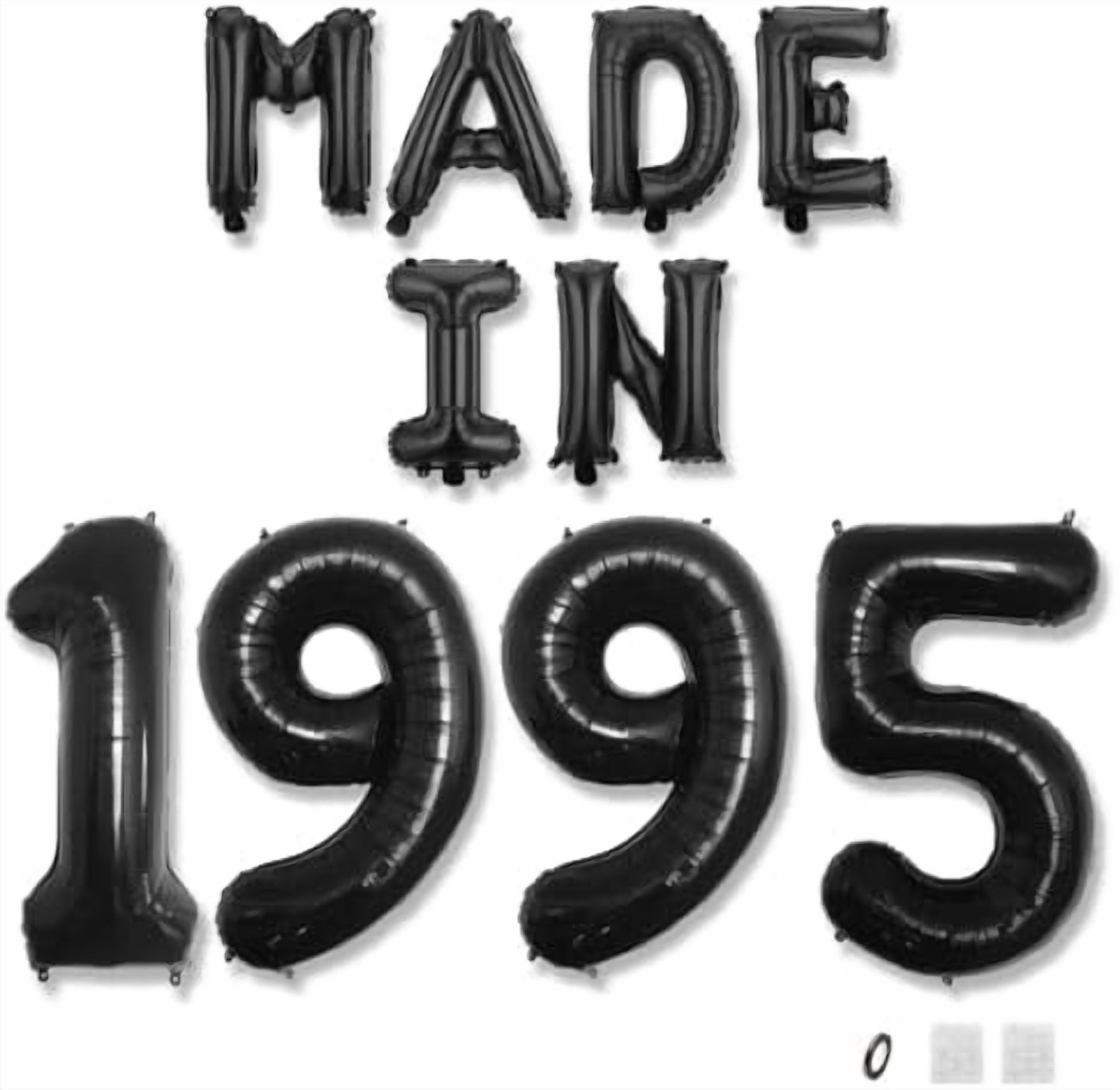 30th Birthday Balloon Banner Decorations Black MADE IN 1995 Aluminum ...