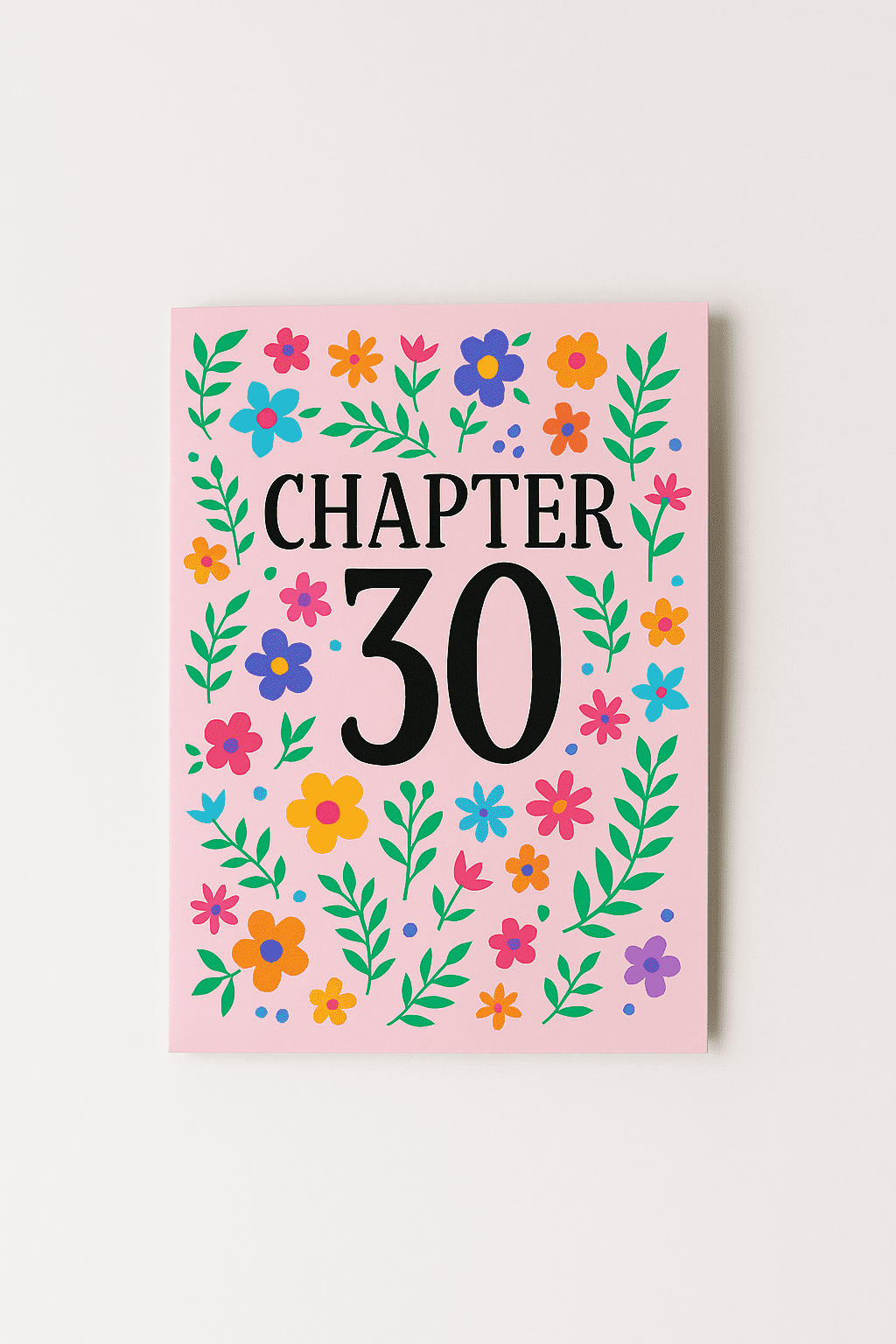 30th Birthday Card – “Chapter 30” Floral Design – Envelope Included ...