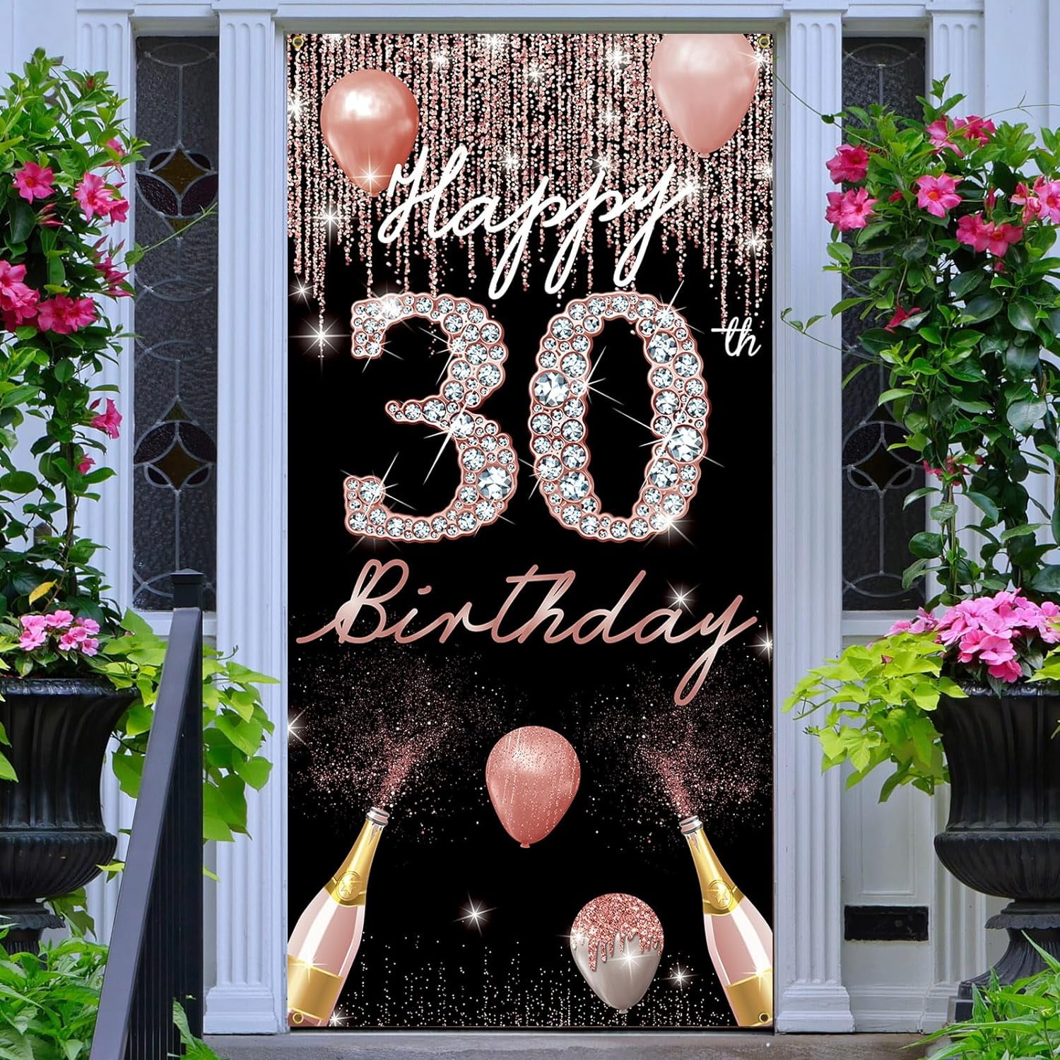 30th Birthday Decoration for Women, Happy 30th Birthday Door Backdrop ...
