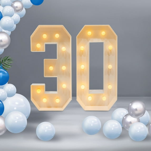 30th Birthday Decorations 3FT Marquee Light up Numbers 30 Birthday ...