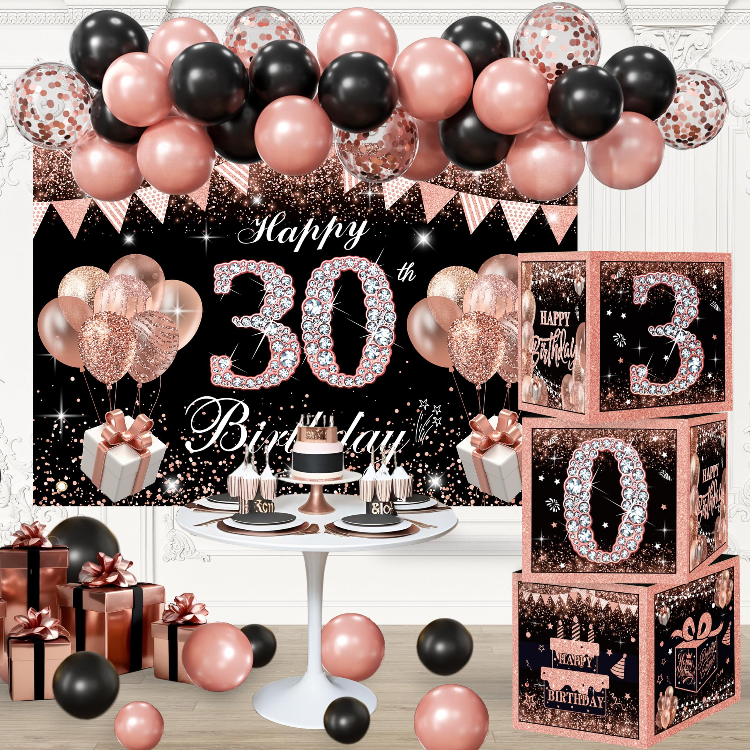 30th Birthday Decorations CORNET for Women - happy Birthday Party ...