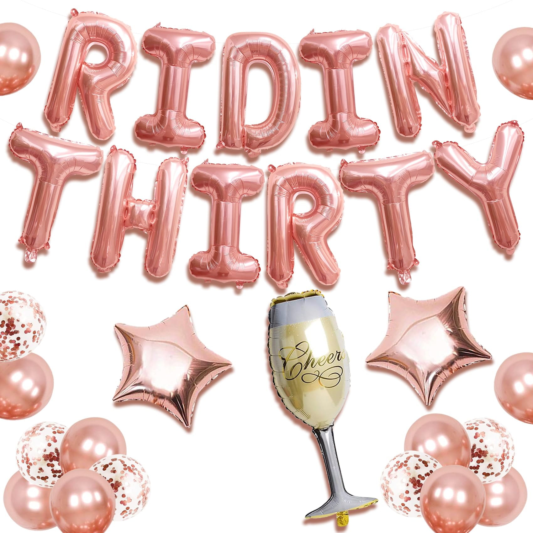 30th Birthday Decorations For YPF5 Her Women Rose Gold 30th Birthday ...