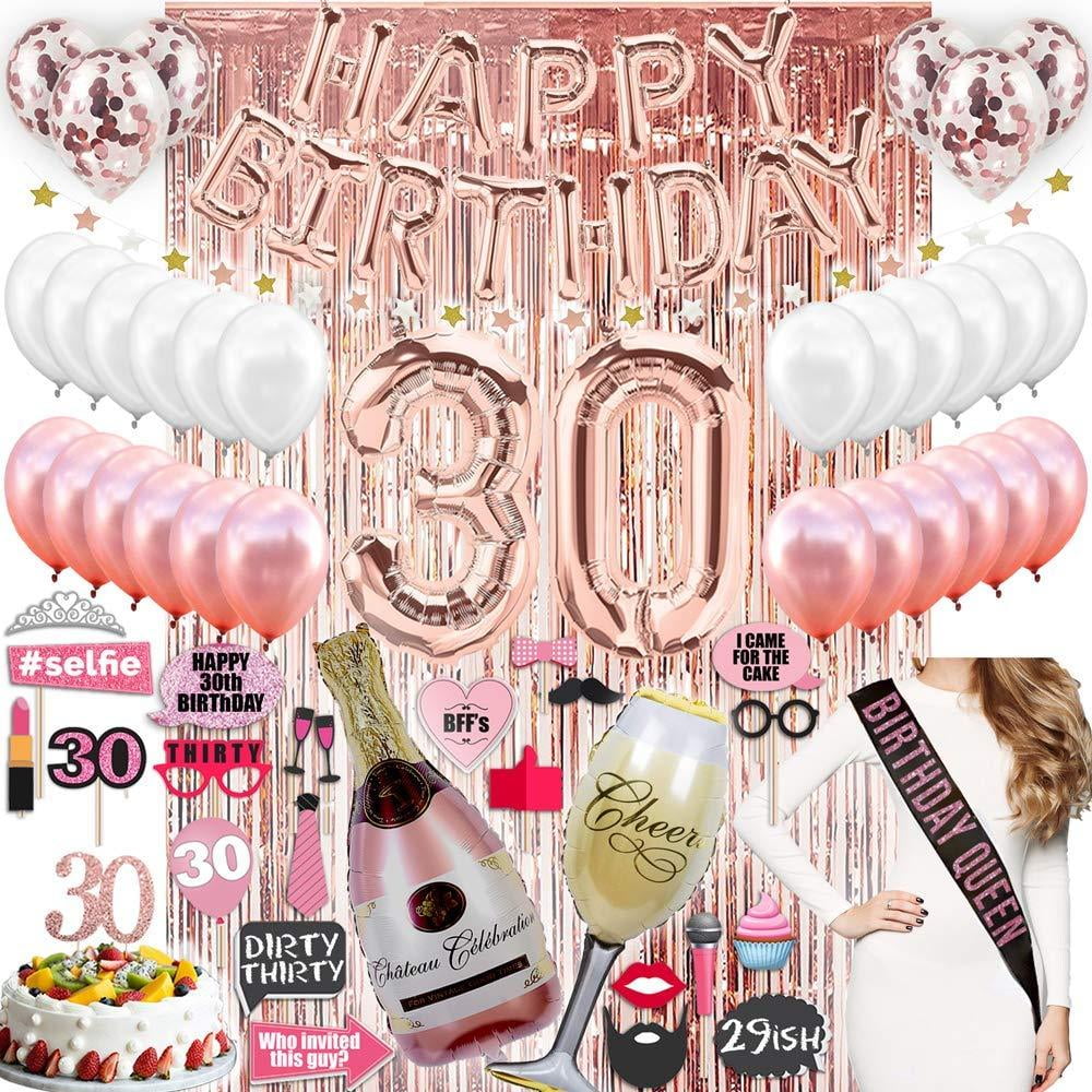 30th Birthday Decorations| with Photo Props 30 Birthday Party Supplies ...