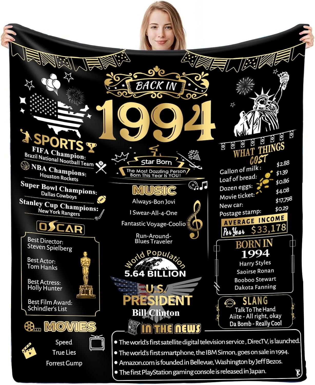 30th Birthday Gifts for Women Men, Soft Comfortable Throw Blanket, Birthday Decorations for Her ...