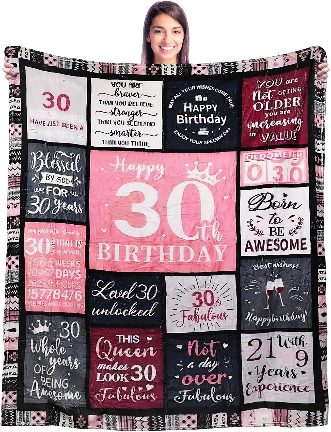 30th Birthday Gifts for Women, Throw Blanket Birthday Gifts for Her, Unique 30th Birthday Gift ...