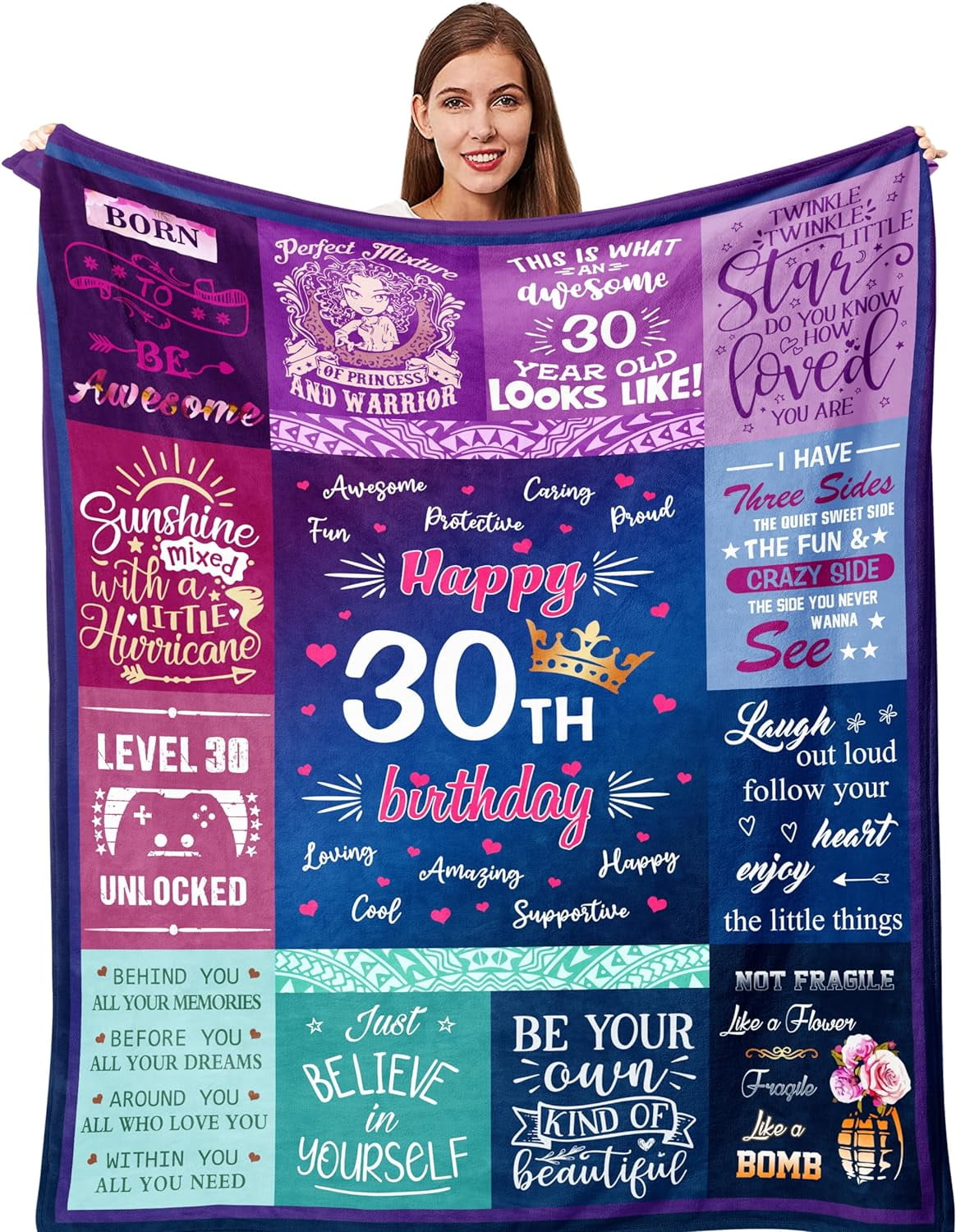 30th Birthday Gifts for Women - Throw Blanket , 30th Birthday Gifts for ...