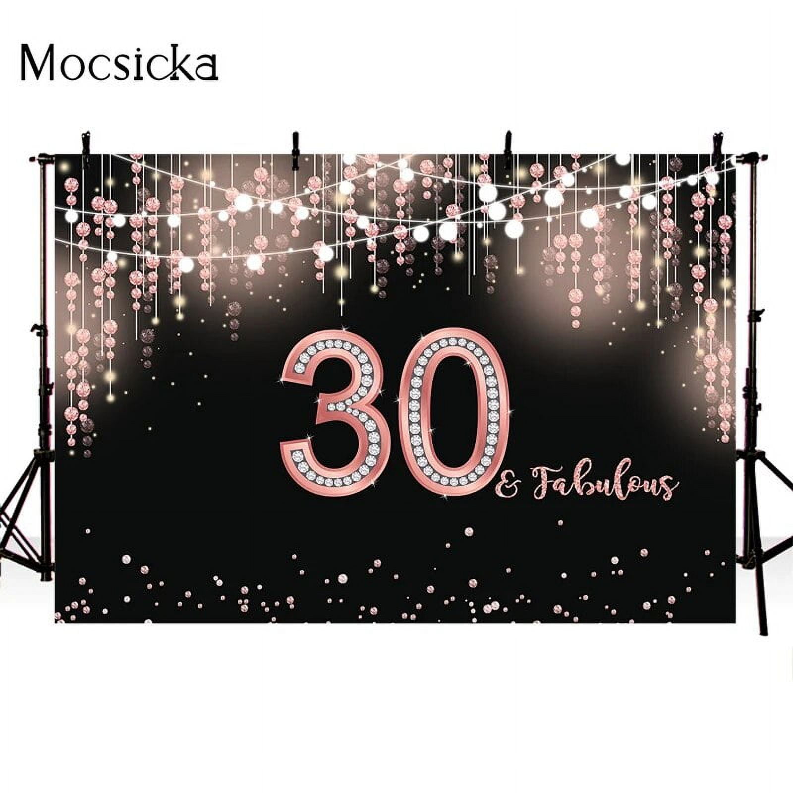 30th Birthday Photography Background for Silver and Rose Gold Backdrop ...
