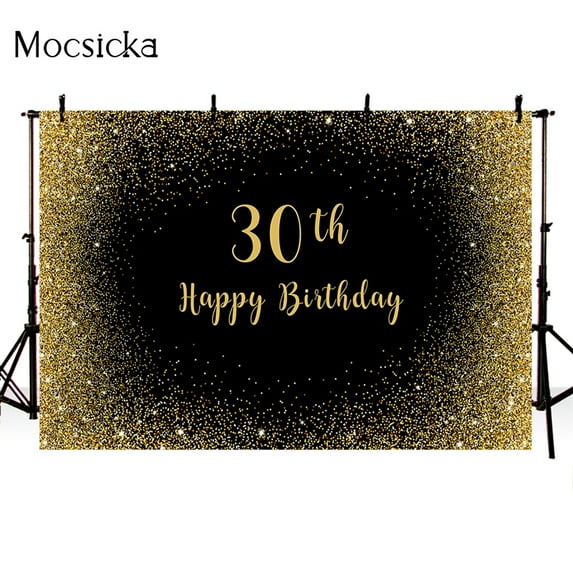 30th Birthday Photography Background for Silver and Rose Gold Backdrop ...