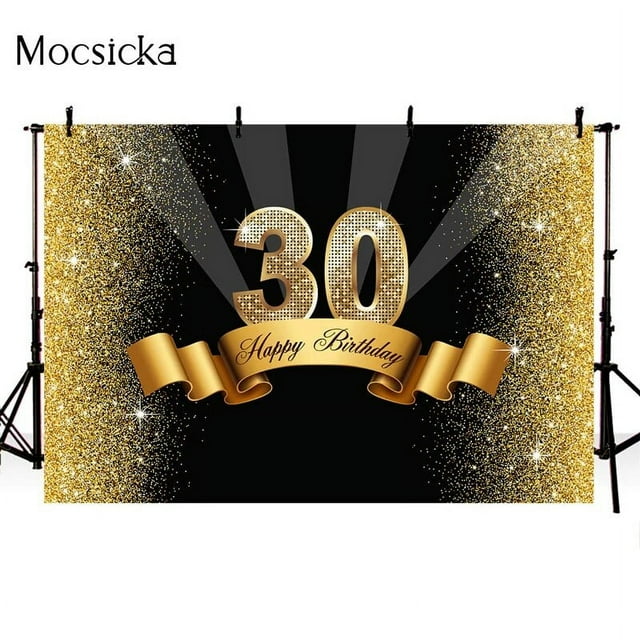30th Birthday Photography Background for Silver and Rose Gold Backdrop ...