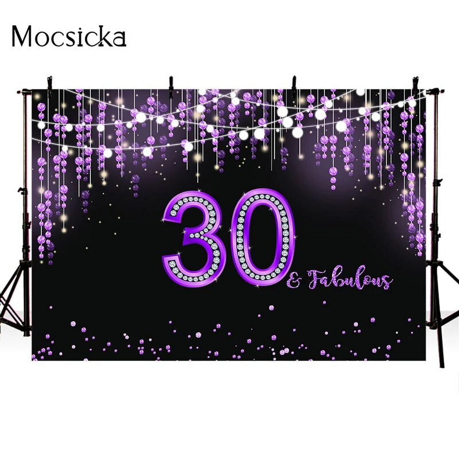 30th Birthday Photography Background for Silver and Rose Gold Backdrop ...