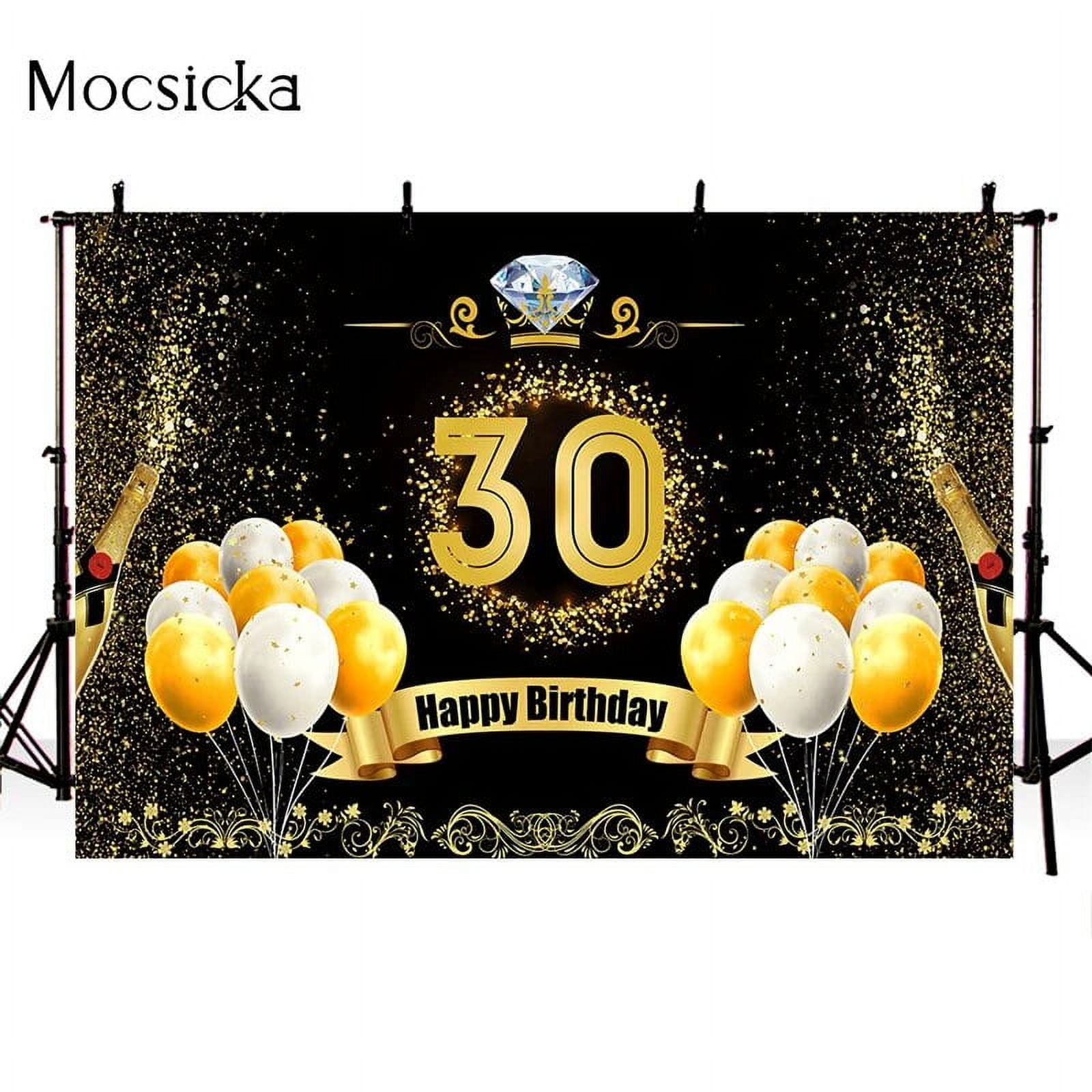 30th Birthday Photography Background for Silver and Rose Gold Backdrop ...