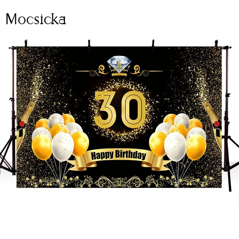 30th Birthday Photography Background for Silver and Rose Gold Backdrop ...