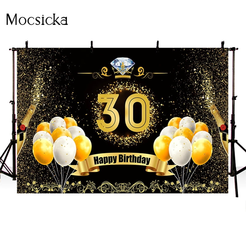 30th Birthday Photography Background for Silver and Rose Gold Backdrop ...