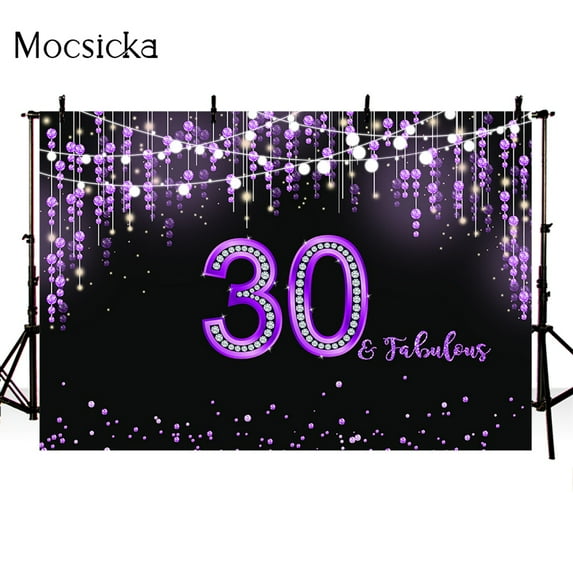 30th Birthday Photography Background for Silver and Rose Gold Backdrop ...