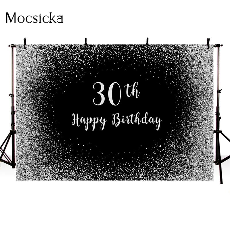 30th Birthday Photography Background for Silver and Rose Gold Backdrop ...