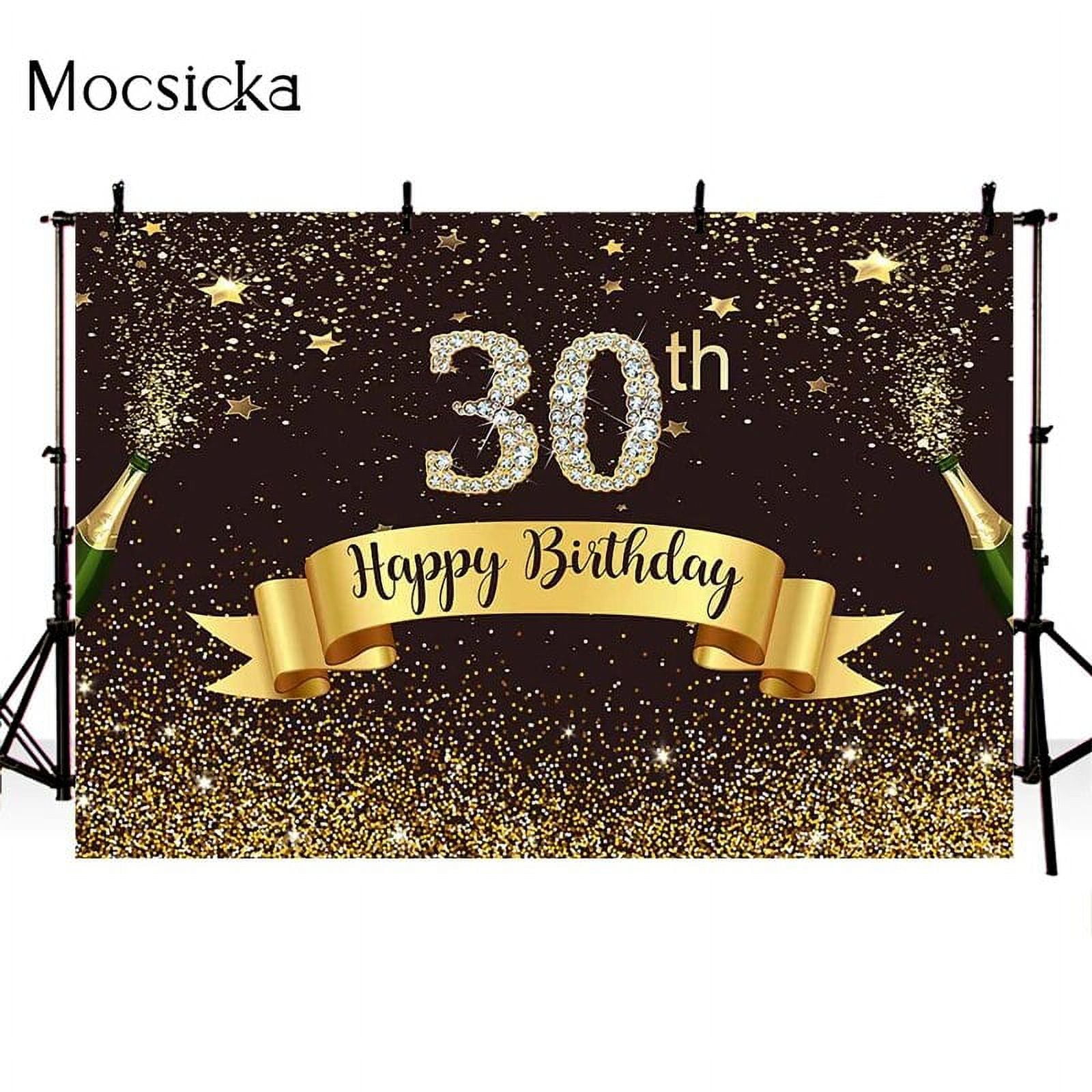 30th Birthday Photography Background for Silver and Rose Gold Backdrop ...