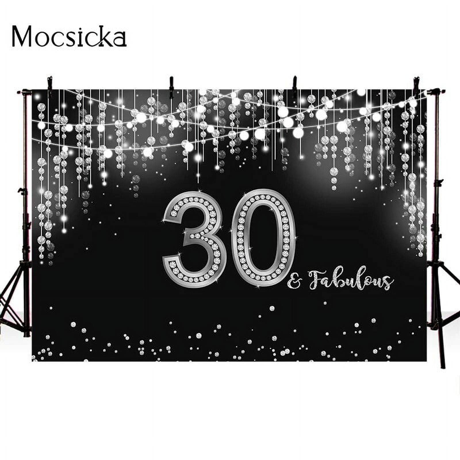 30th Birthday Photography Background for Silver and Rose Gold Backdrop ...