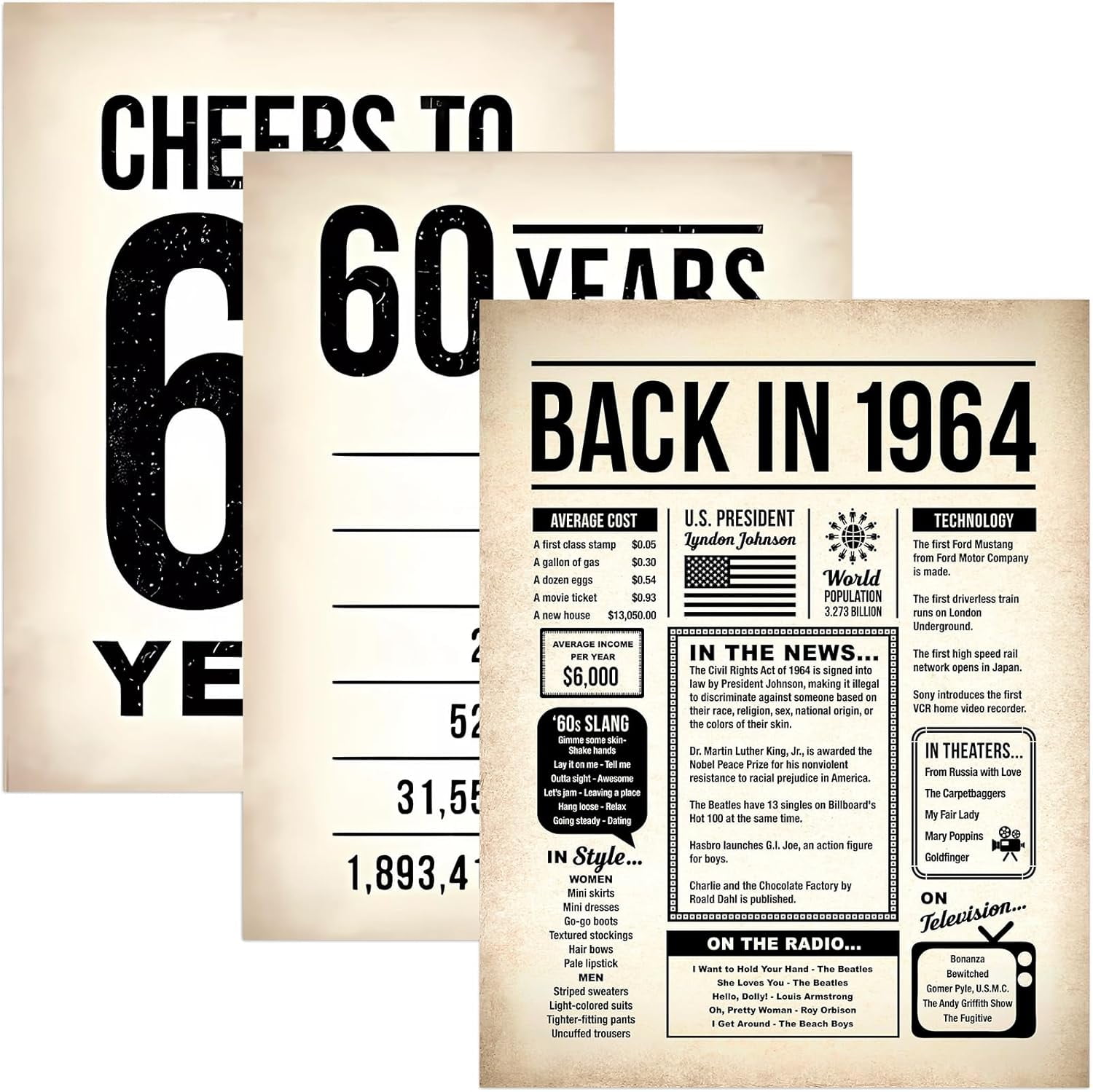 30th Birthday Decorations Women Men Back in 1994 Posters Set of 3 PCS ...