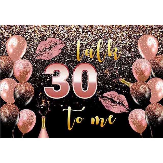 30th Birthday ration Cheers for 30th Birthday Banner Rose Gold ...