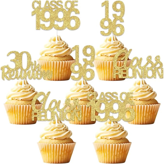 30th Class Reunion Decorations 36PCS 30th Class Reunion Cupcake Topper ...