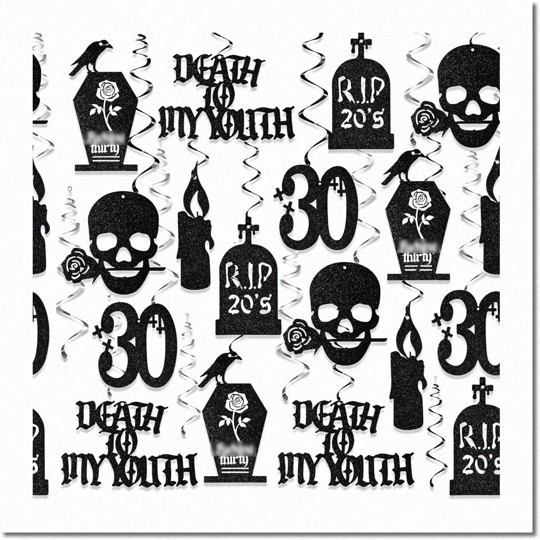 30th Midnight Mourning Party Kit - Gothic Decorations for Men & Women ...