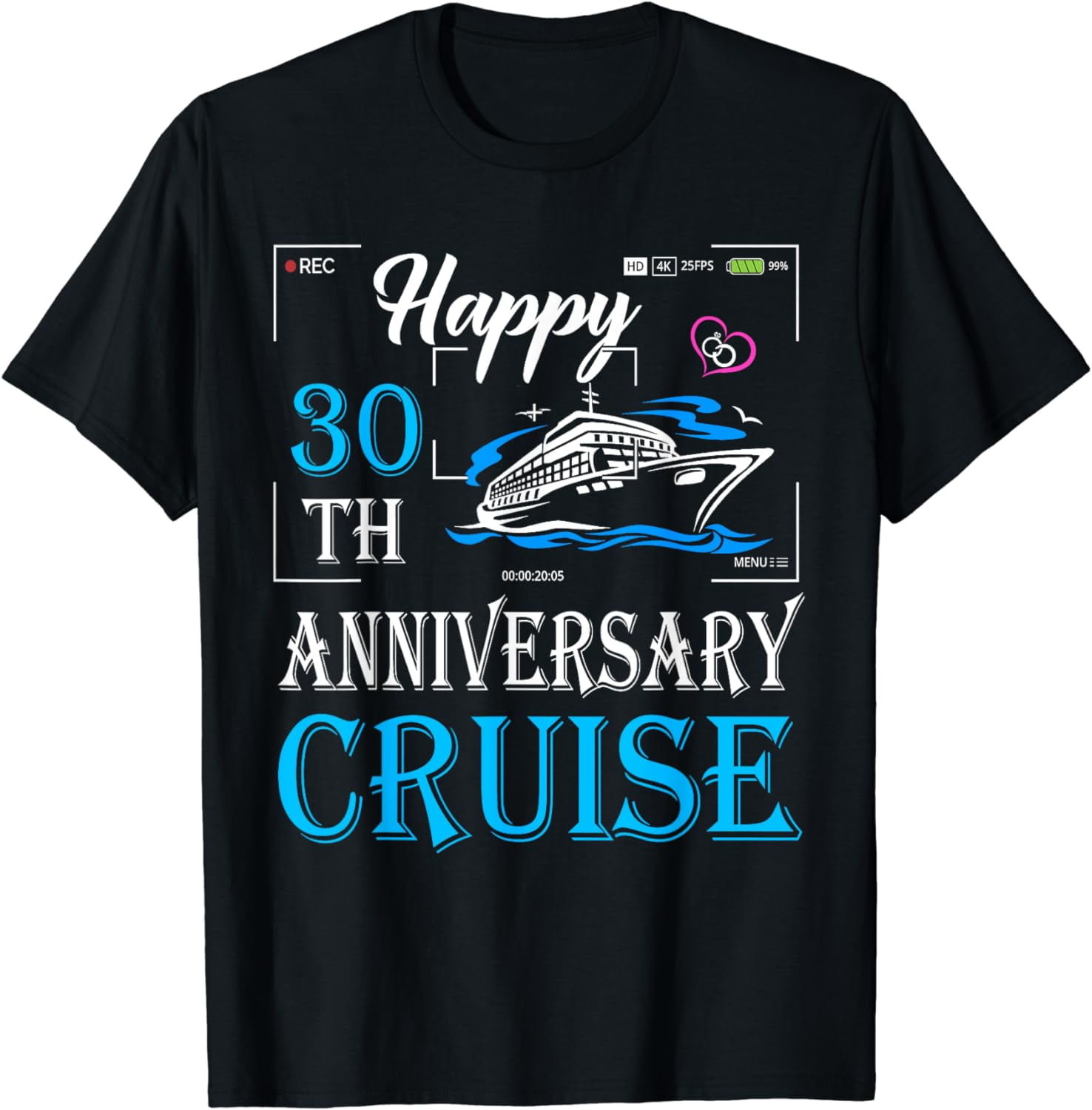 30th Wedding Anniversary - Happy 30th Anniversary Cruise T-Shirt ...