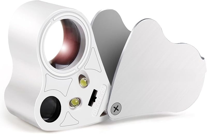 30x 60x Luminous Jeweler Magnifier, Foldable Jewelry Magnifier with ...