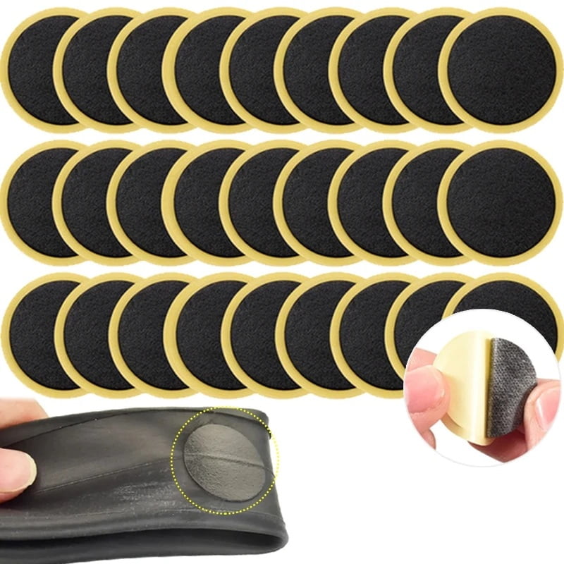 30x Bike Tire Patch Repair Kit Round Circle Glueless Fix Flat Inner ...